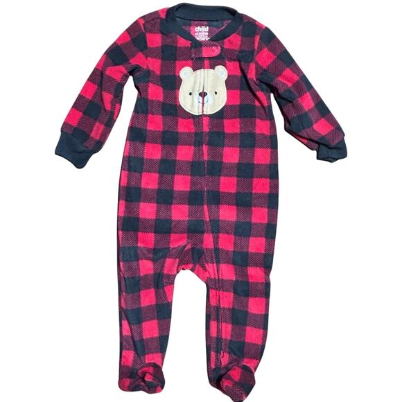 Carter's | Pajamas | Carters Red And Black Buffalo Plaid Fleece Footed ...